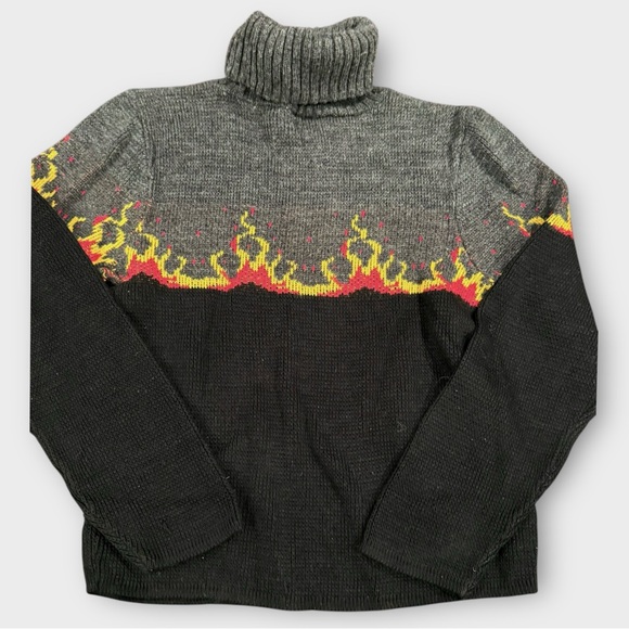 Beware! | Sweaters | Vintage Fire Turtleneck Sweater By Beware Sz Small ...